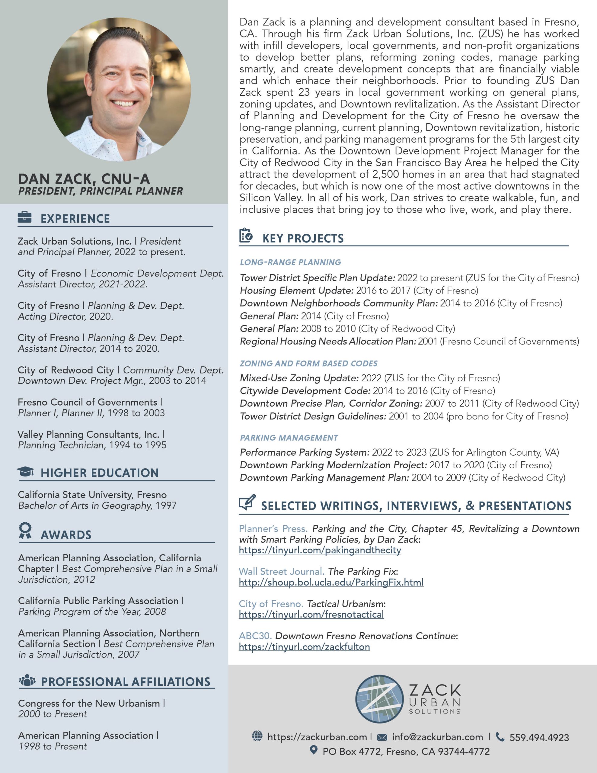 Resume – Zack Urban Solutions